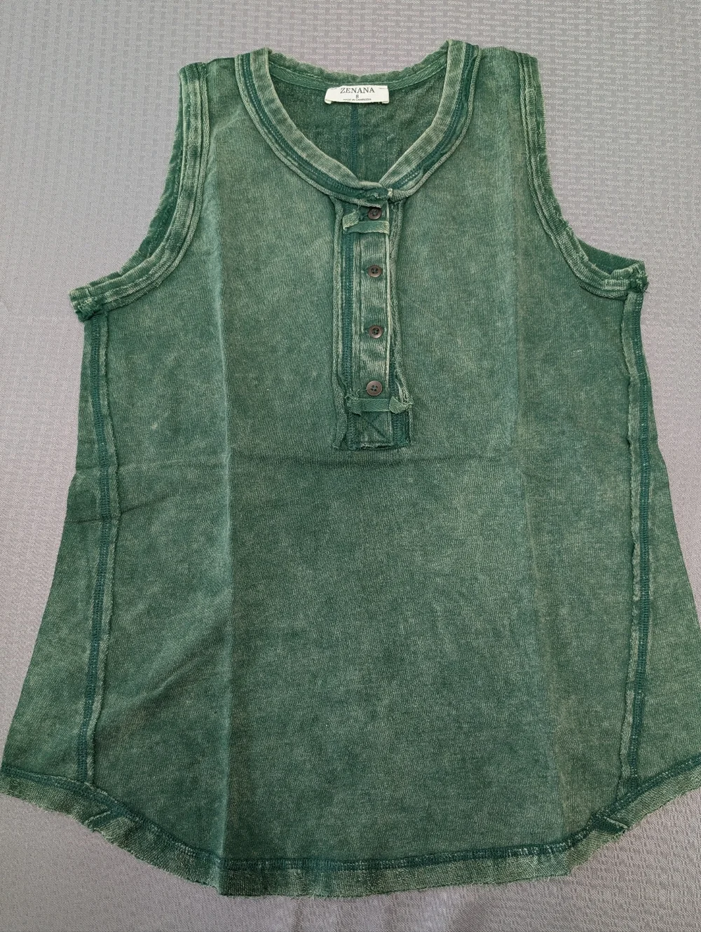 Zenana Outfitters | Tops | Zenana Color Washed Henley Tank Top Tunic ...